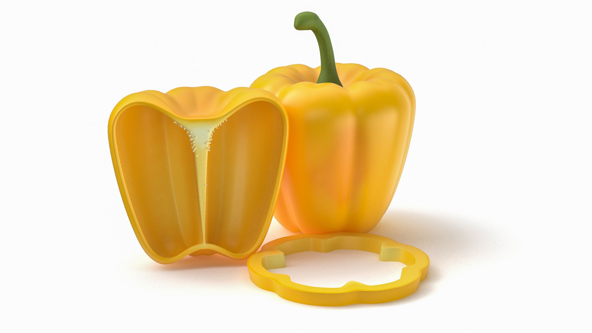 Yellow Bell Pepper 3D - TurboSquid 2256456