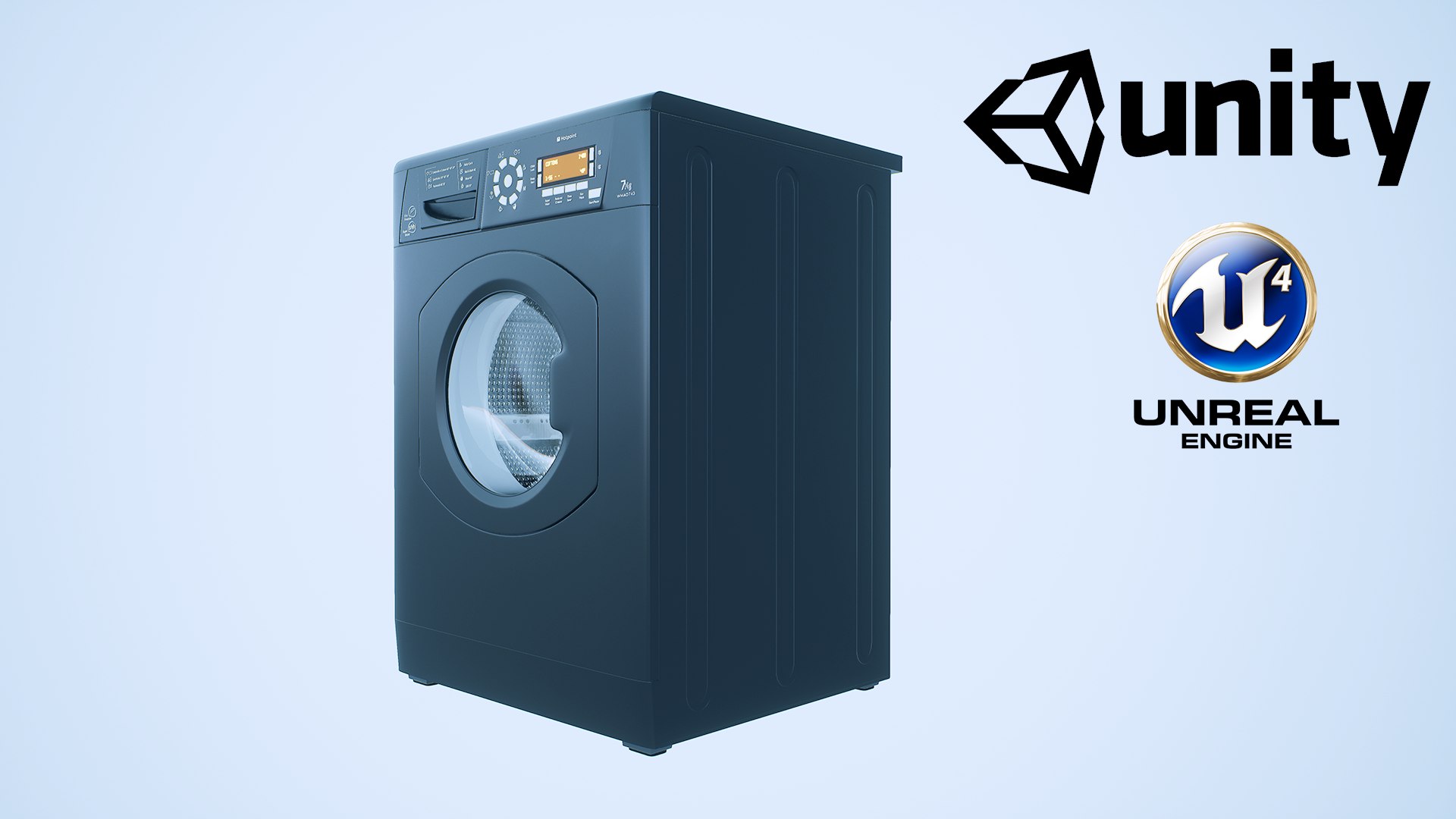 3D Washing Machine Hotpoint Wmao743k | 1144040 | TurboSquid