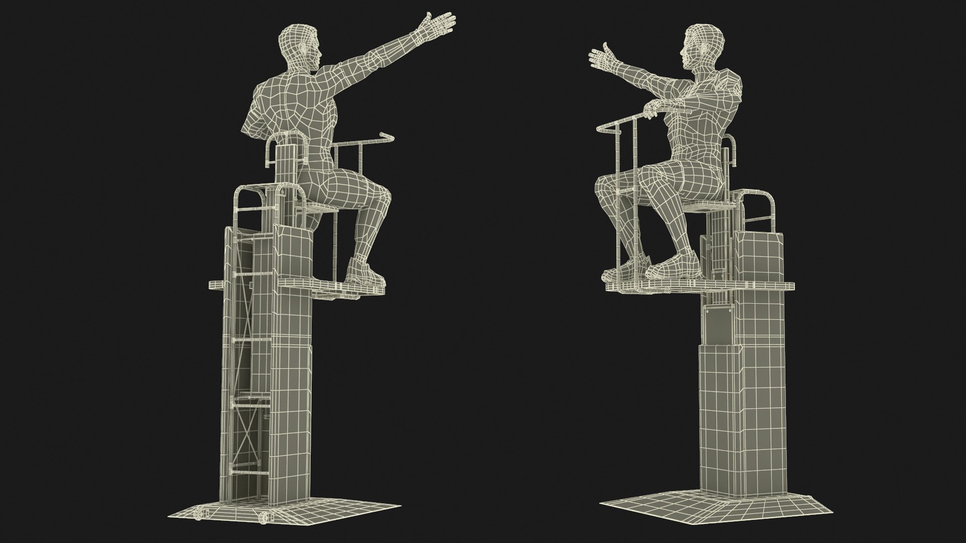 3D Volleyball Referee On The SENOH Umpire Tower Model - TurboSquid 2274927