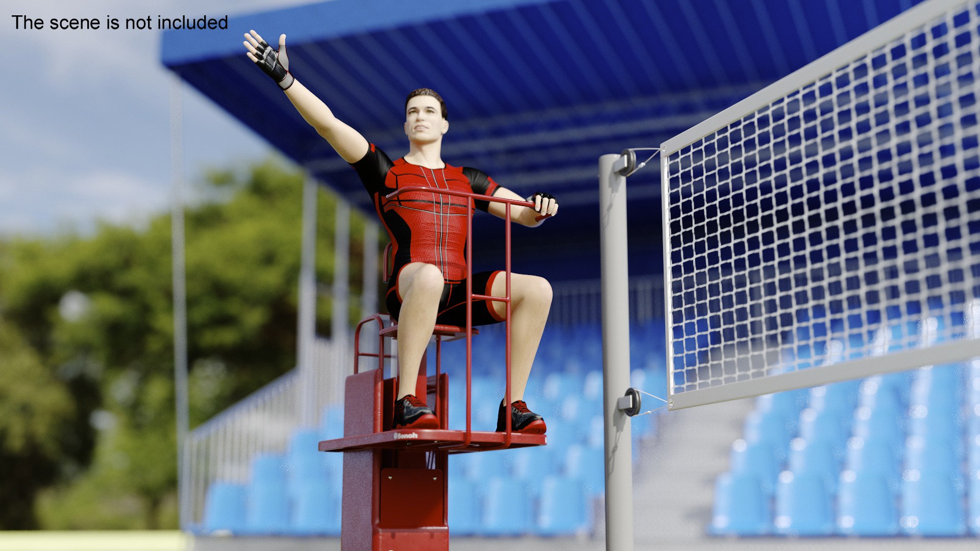 3D Volleyball Referee On The SENOH Umpire Tower Model - TurboSquid 2274927