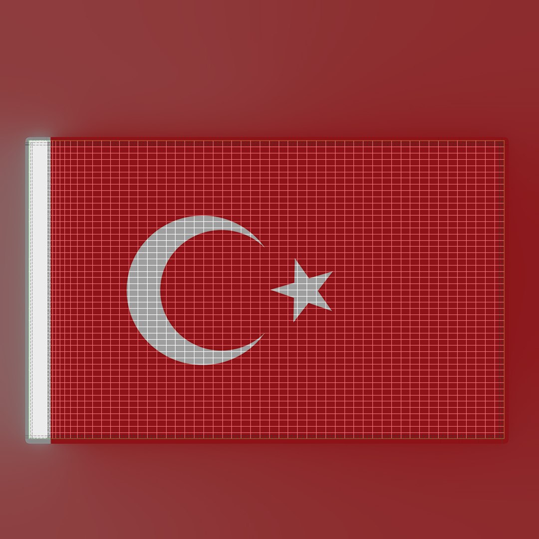 3D Model Animated Turkey Flag - TurboSquid 1799250