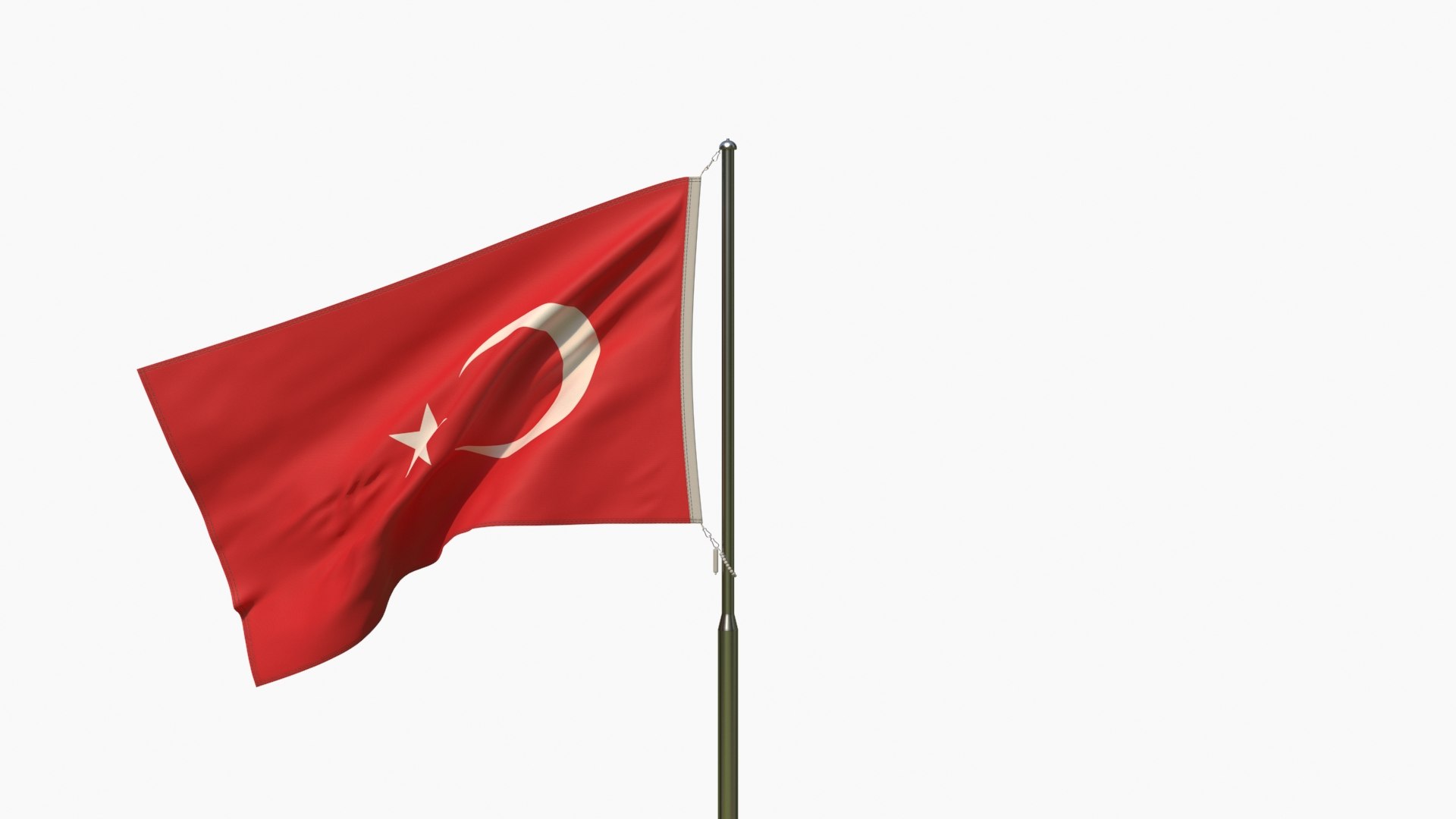 3D Model Animated Turkey Flag - TurboSquid 1799250