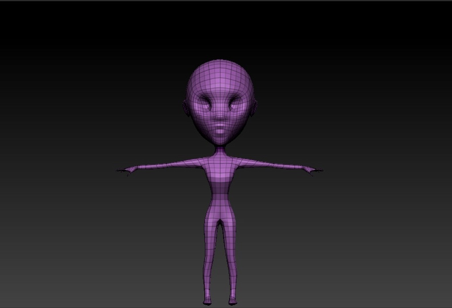 Female Cartoony Base Mesh Obj