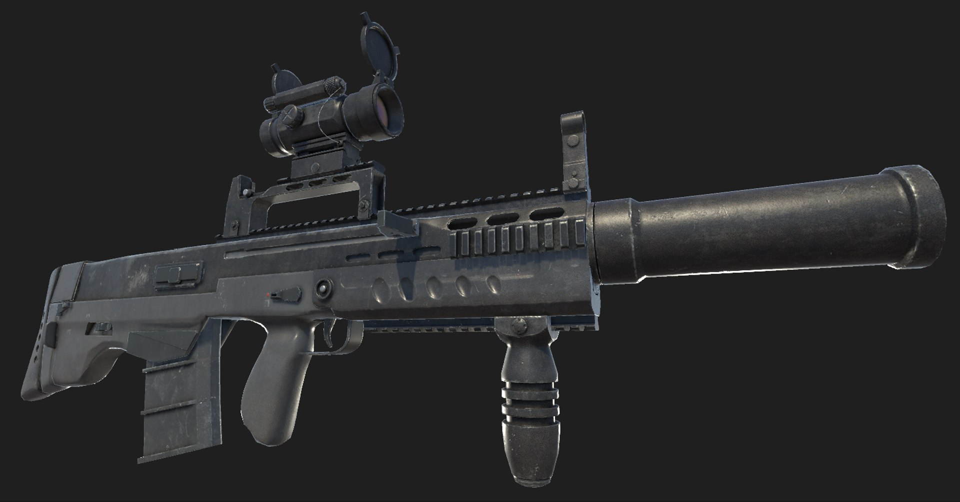 ShAK - 12 Bullpup Battle Rifle 3D - TurboSquid 1950996