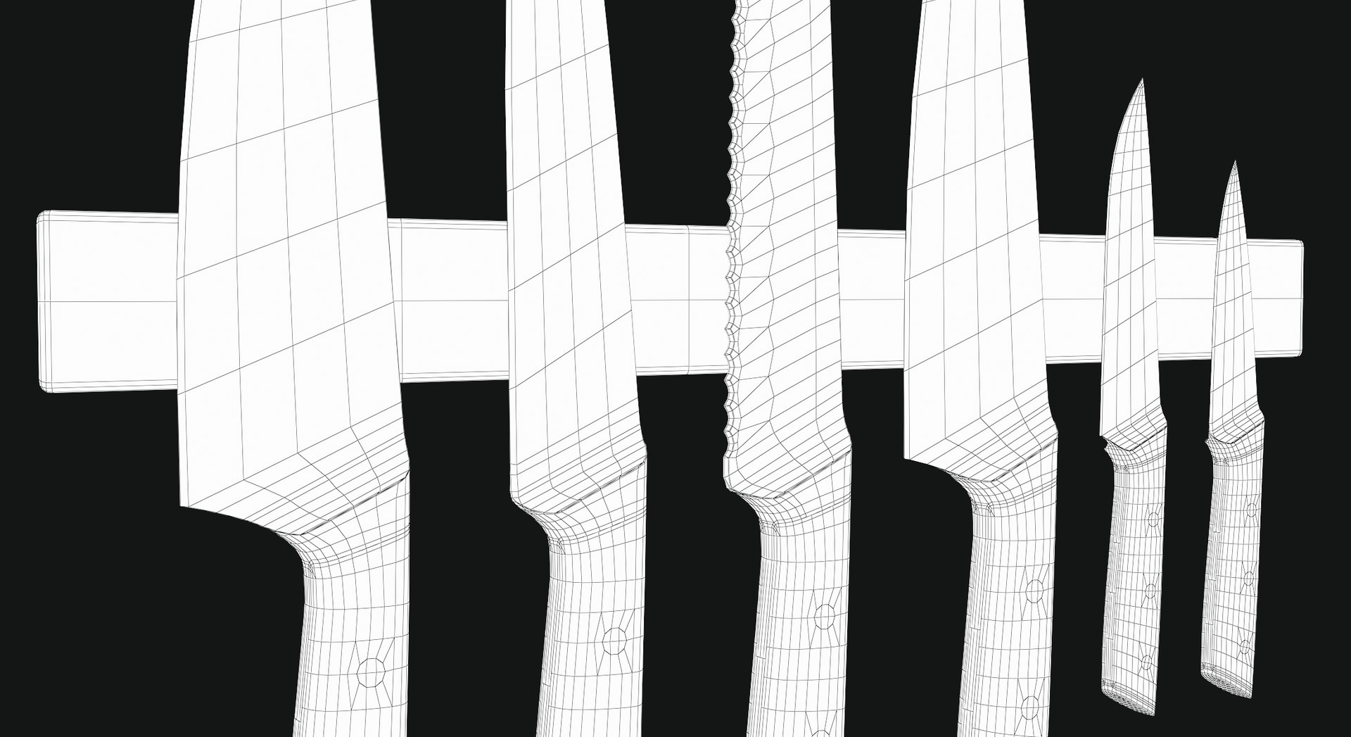 3D model wall mounted magnetic knife - TurboSquid 1355571