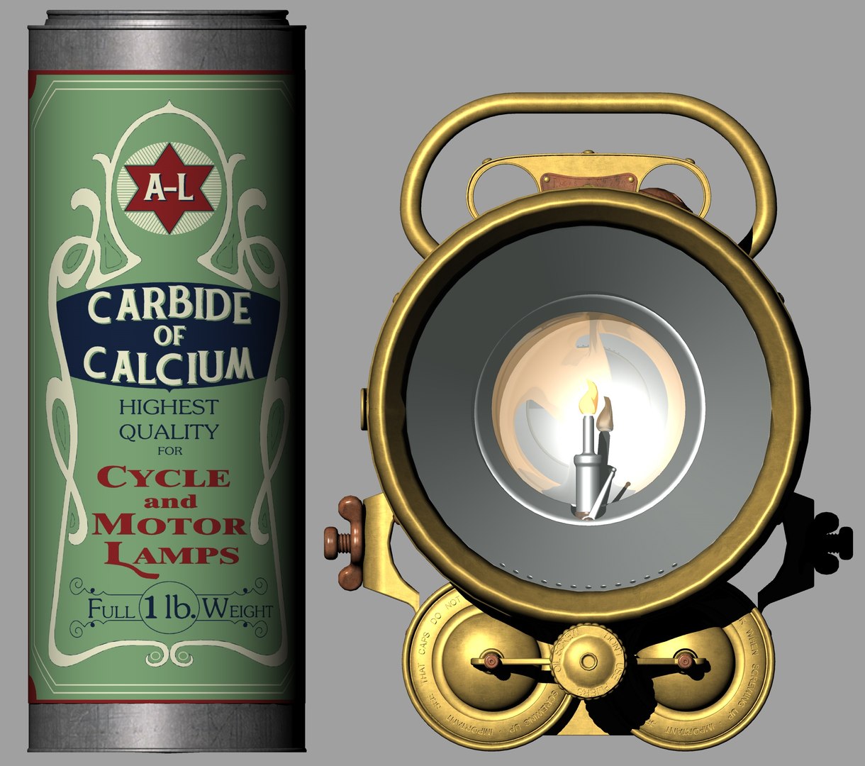 Vintage Acetylene Lamp - 3D Model - TurboSquid 1371470