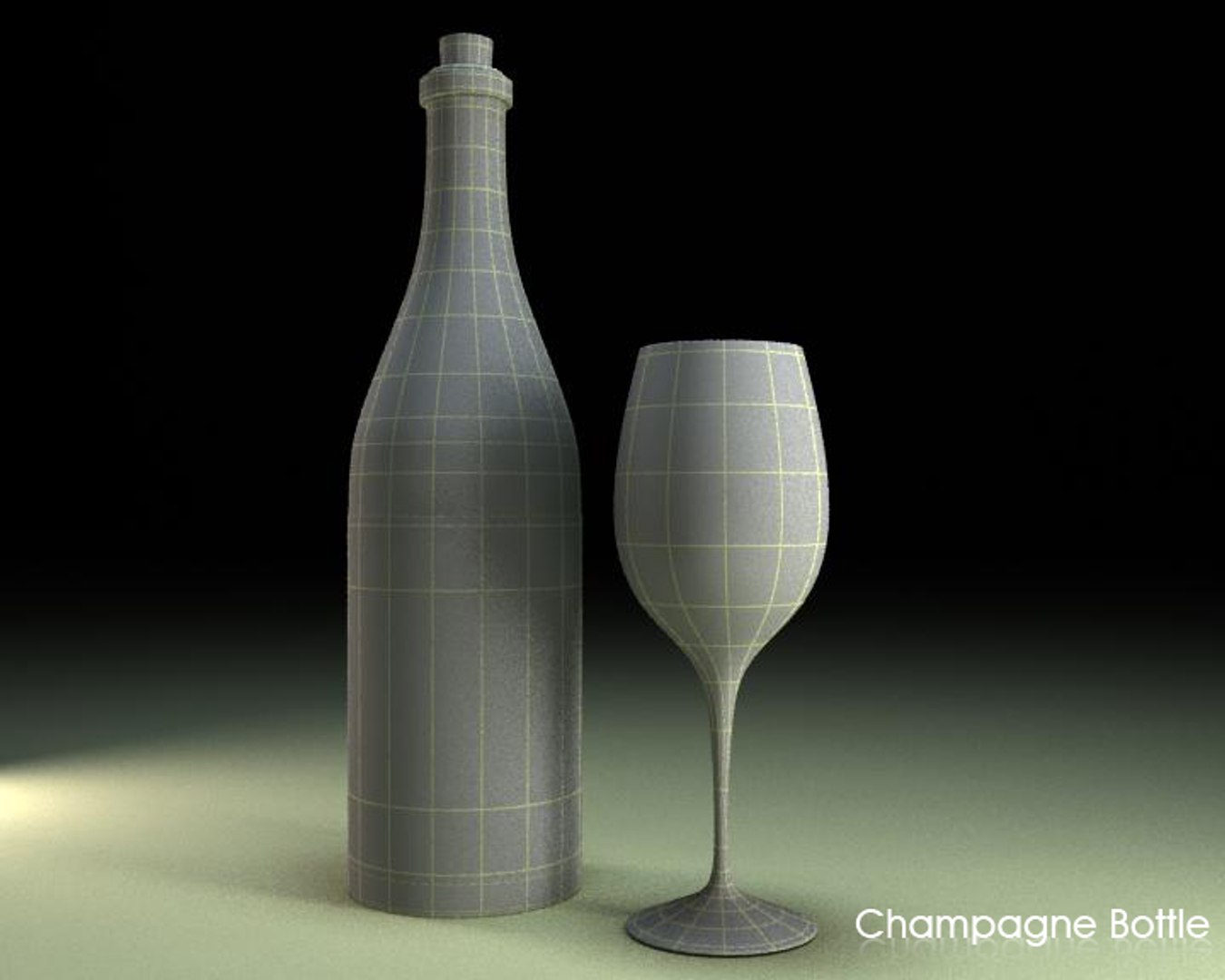 Champagne Bottle 3d Model