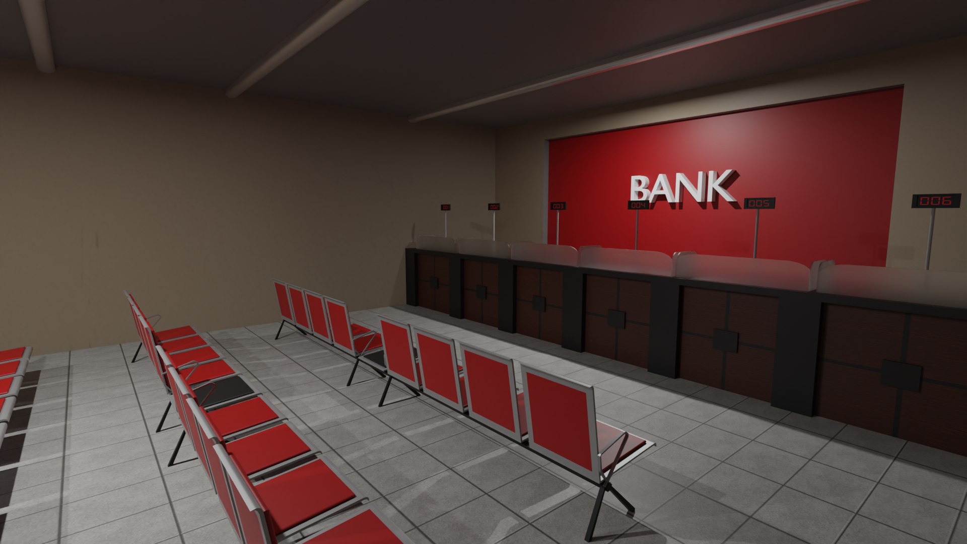 3D Model Bank Interior - TurboSquid 1923596