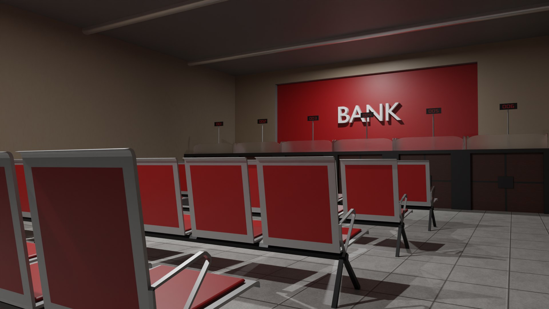3D Model Bank Interior - TurboSquid 1923596