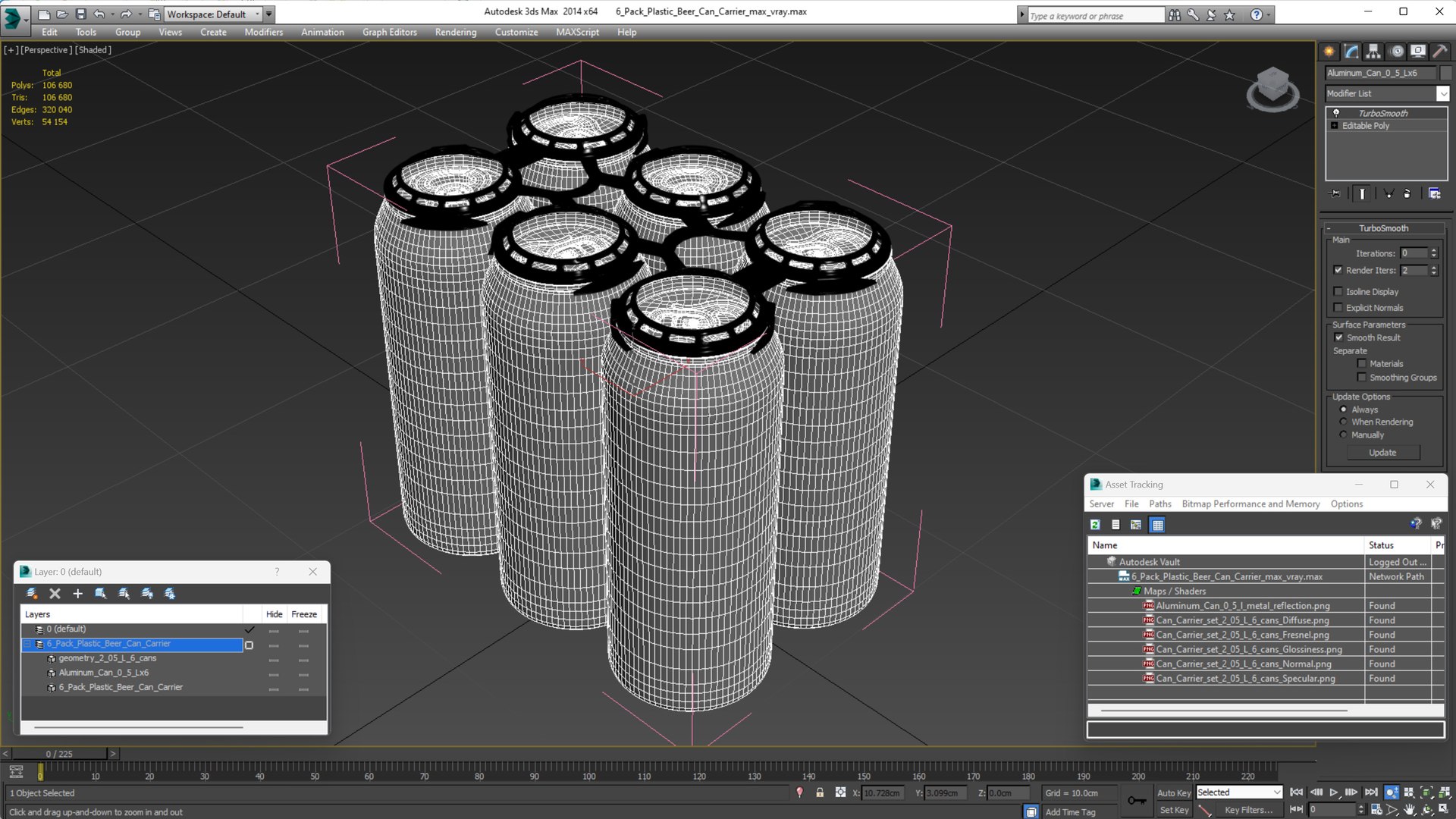 3D model 6 Pack Plastic Beer Can Carrier - TurboSquid 2137569