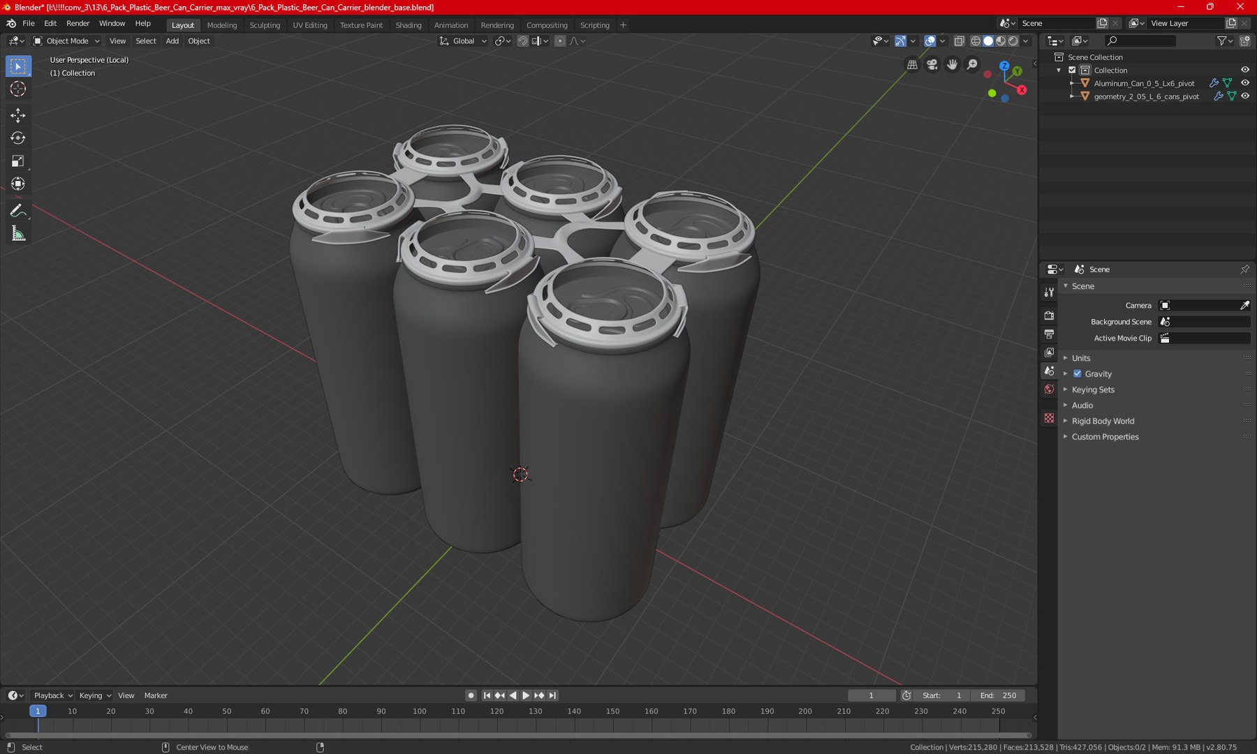 3D model 6 Pack Plastic Beer Can Carrier - TurboSquid 2137569