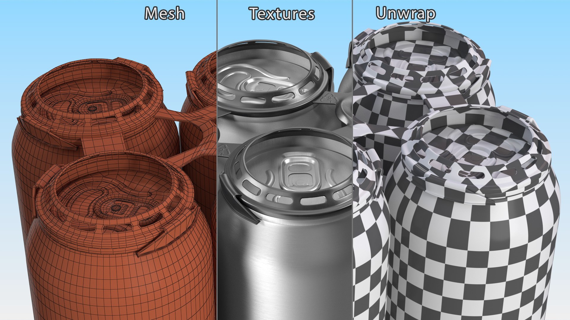 3D Model 6 Pack Plastic Beer Can Carrier - TurboSquid 2137569