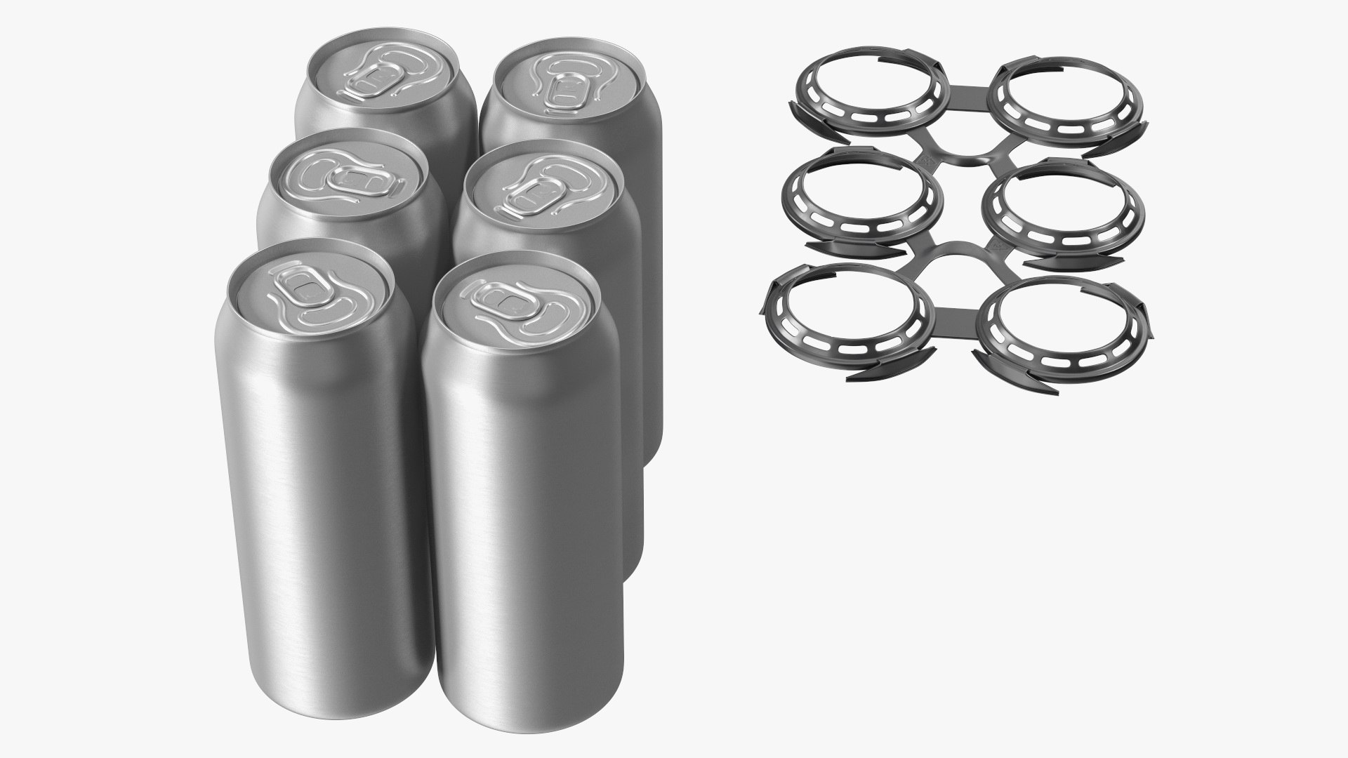 3D Model 6 Pack Plastic Beer Can Carrier - TurboSquid 2137569