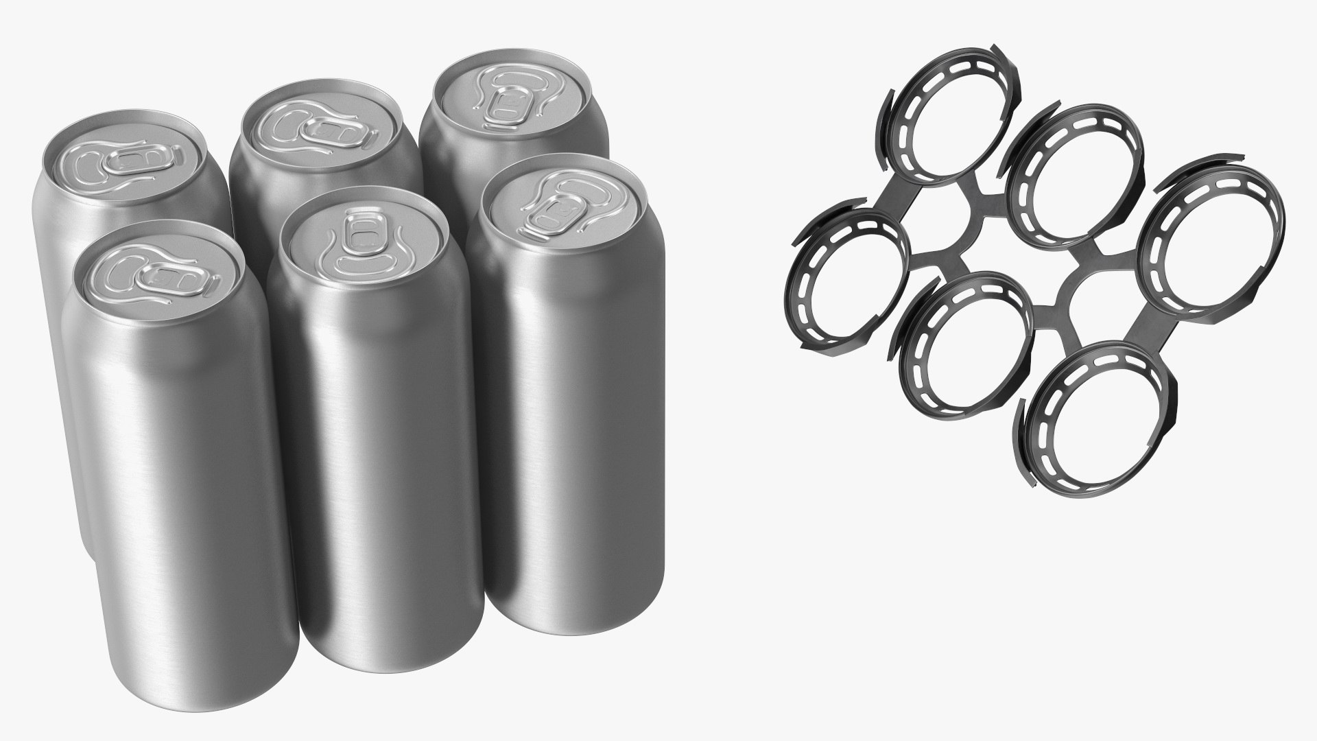 3D Model 6 Pack Plastic Beer Can Carrier - TurboSquid 2137569