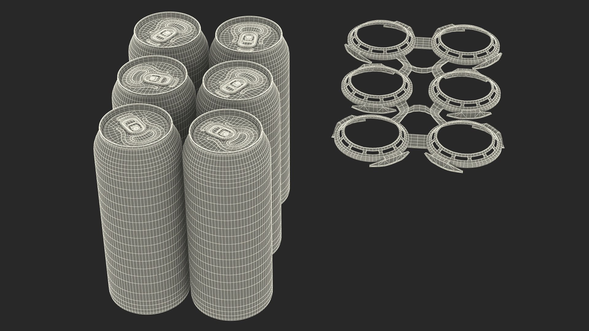 3D model 6 Pack Plastic Beer Can Carrier - TurboSquid 2137569