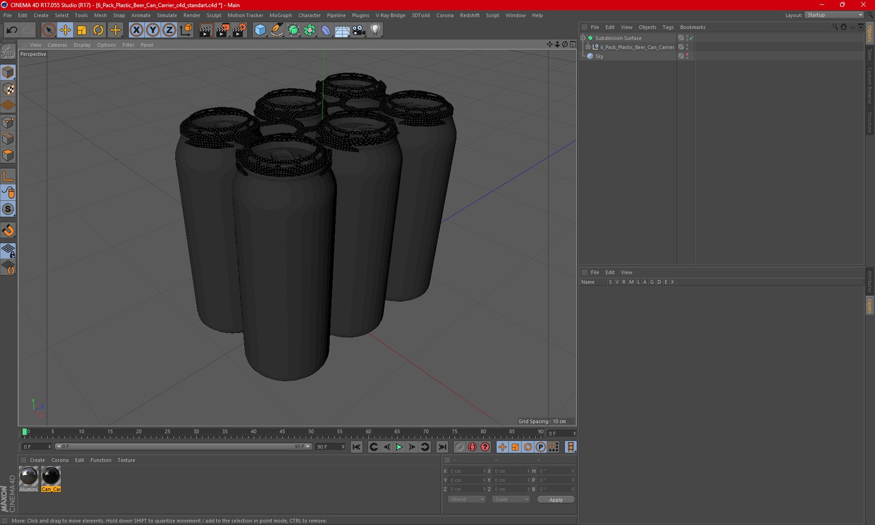 3D model 6 Pack Plastic Beer Can Carrier - TurboSquid 2137569