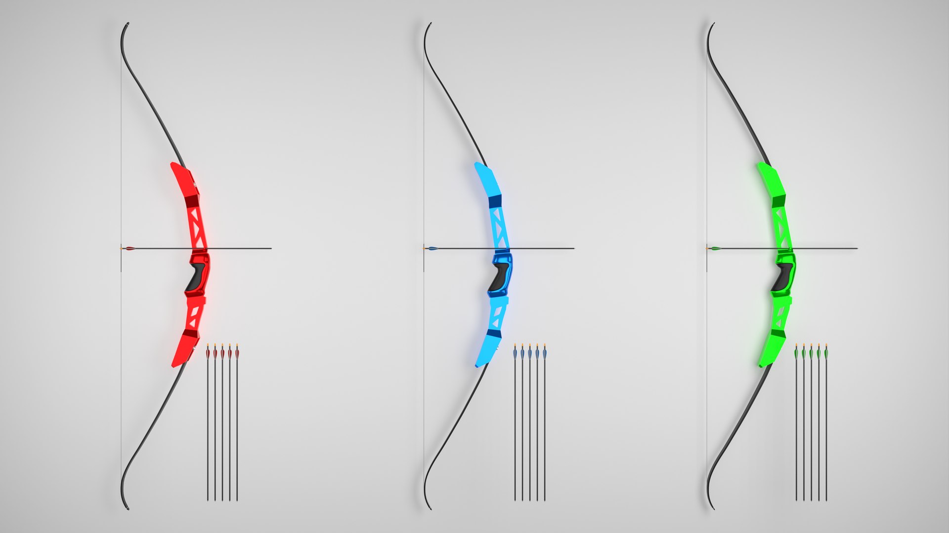 Bare Bow And Arrows Archery Model - TurboSquid 2307742