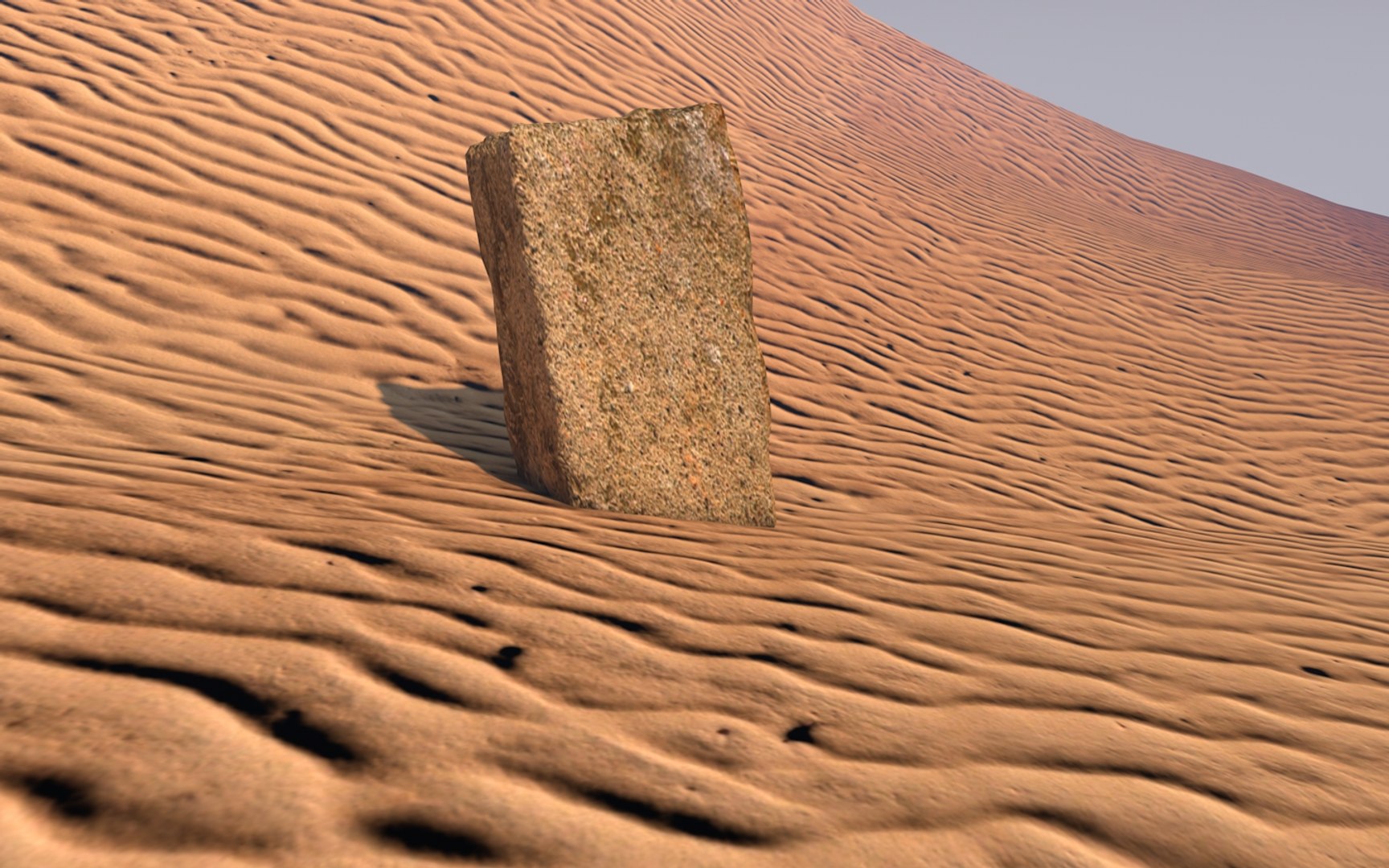 Free Acient Stone Block 3d Model