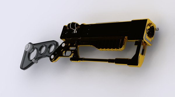 3d model futuristic rifle gun