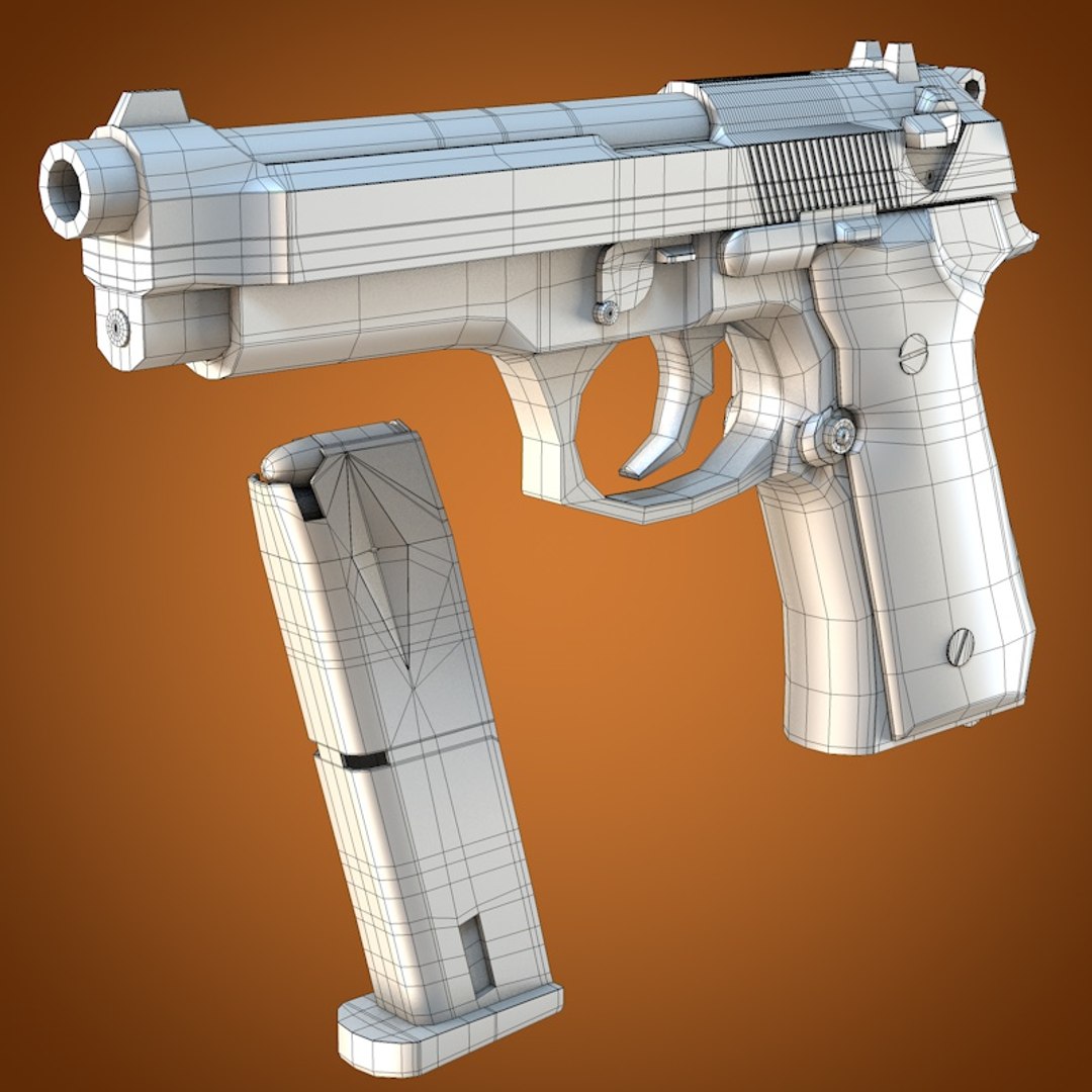 Beretta 92 Handgun 3d Model
