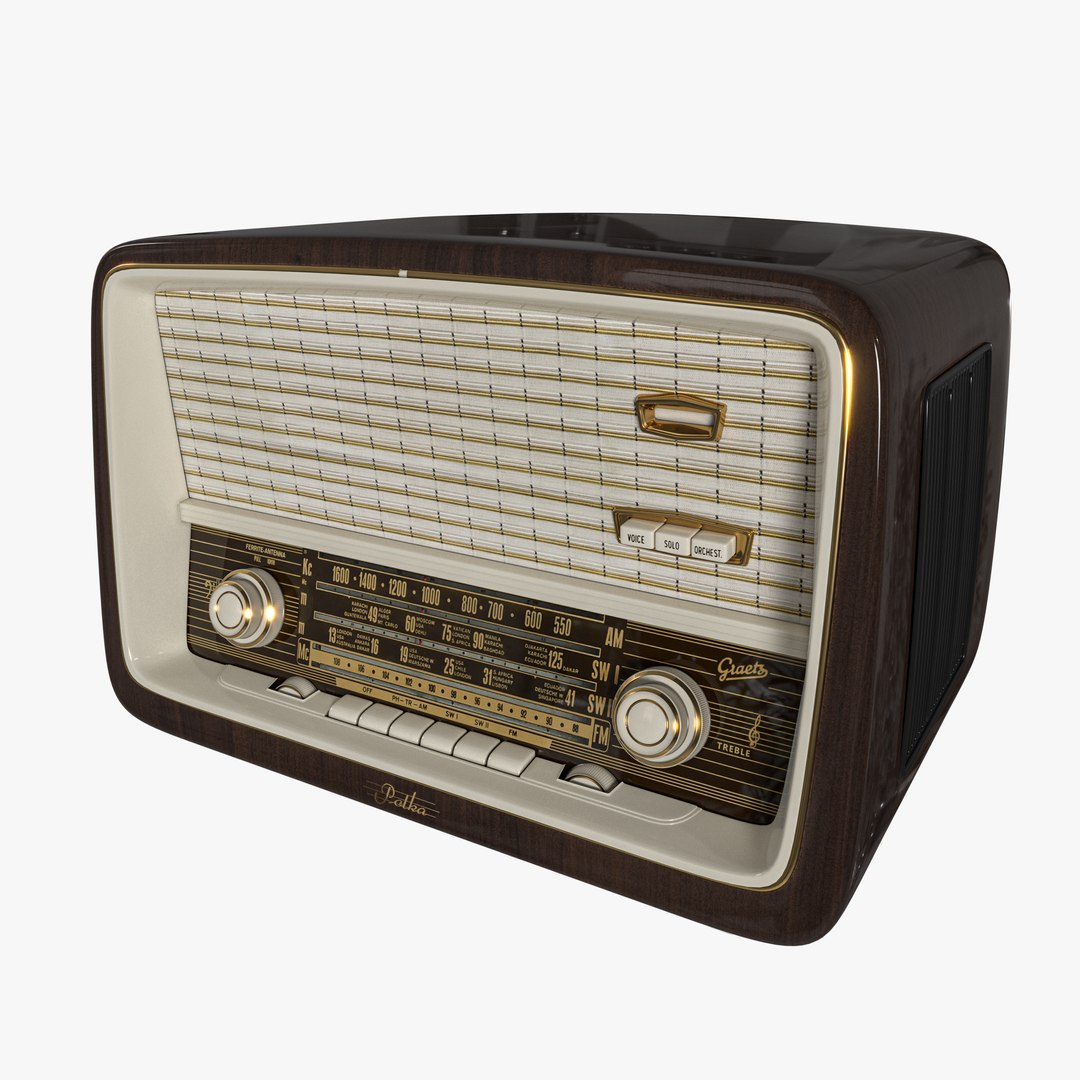 3D Polka 813 Vintage Radio Graetz Speaker WW2 Tuner Transistor Model ...