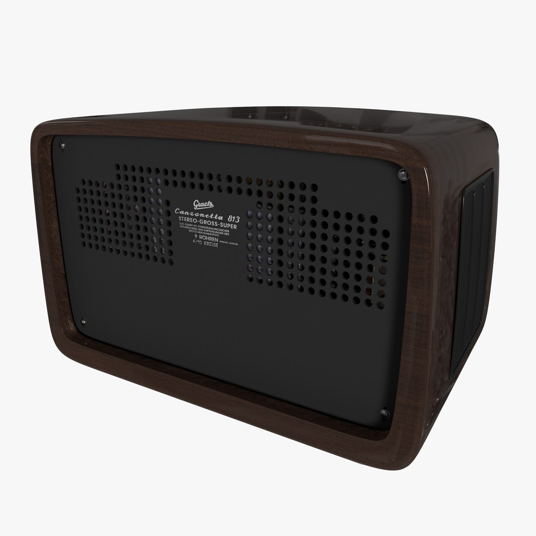 3D Polka 813 Vintage Radio Graetz Speaker WW2 Tuner Transistor Model ...