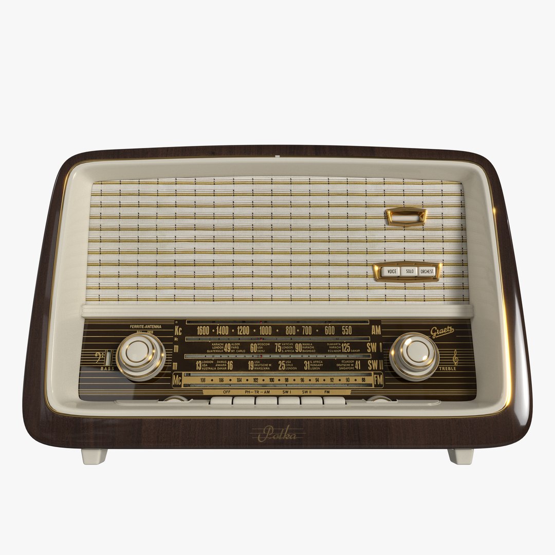 3D Polka 813 Vintage Radio Graetz Speaker WW2 Tuner Transistor Model ...