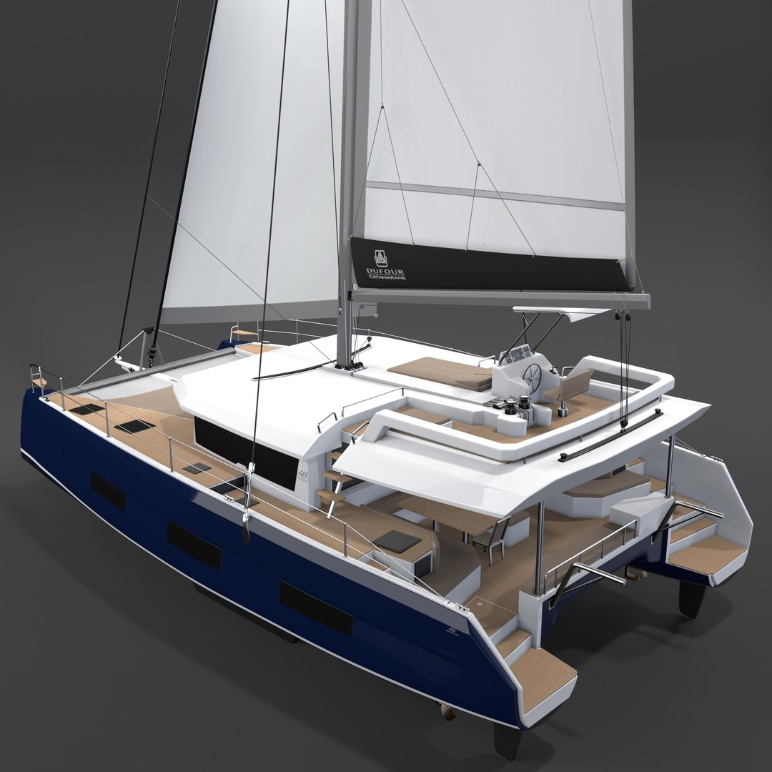 Dufour 48 Sailing Catamaran Blue 3D - TurboSquid 2089829