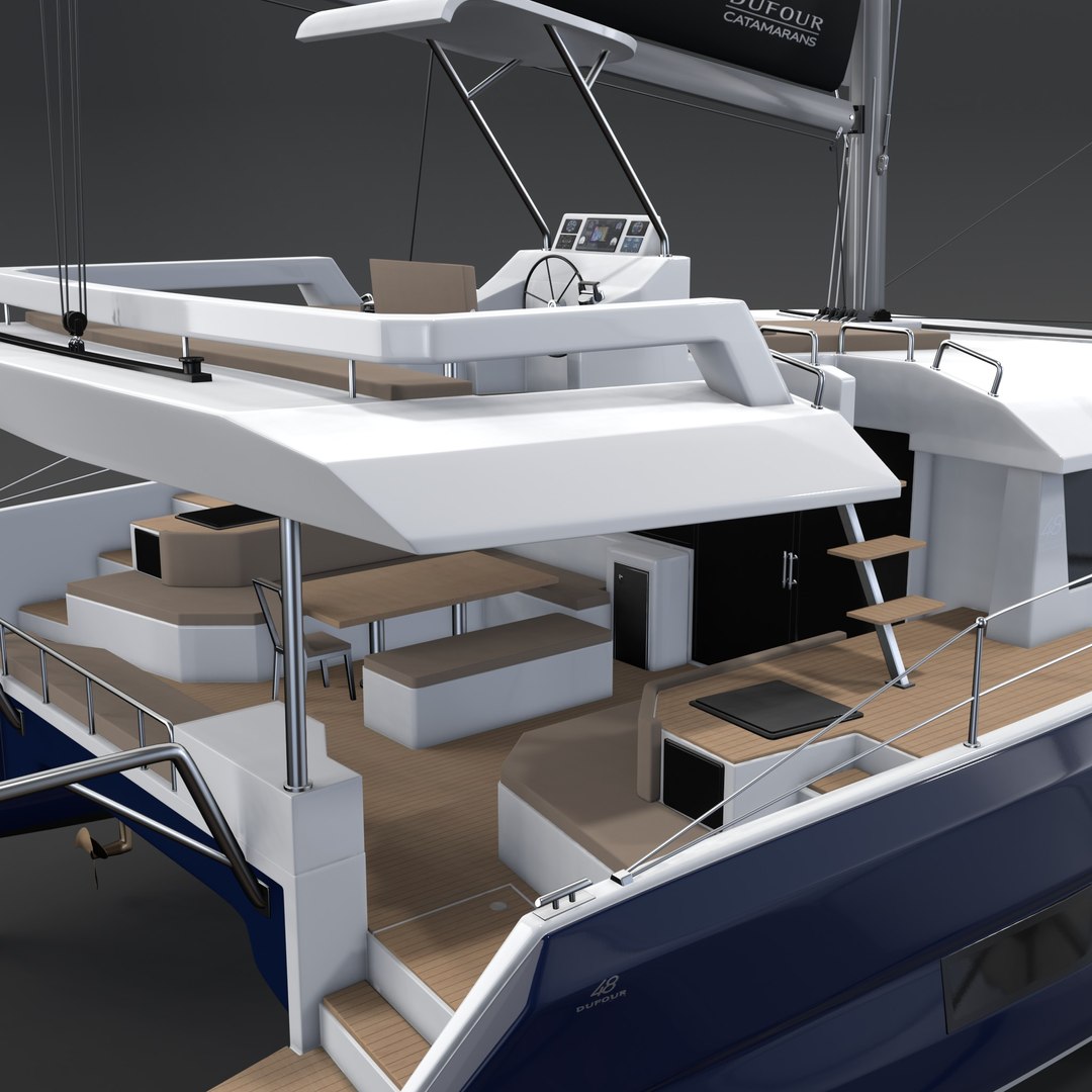 Dufour 48 Sailing Catamaran Blue 3D - TurboSquid 2089829