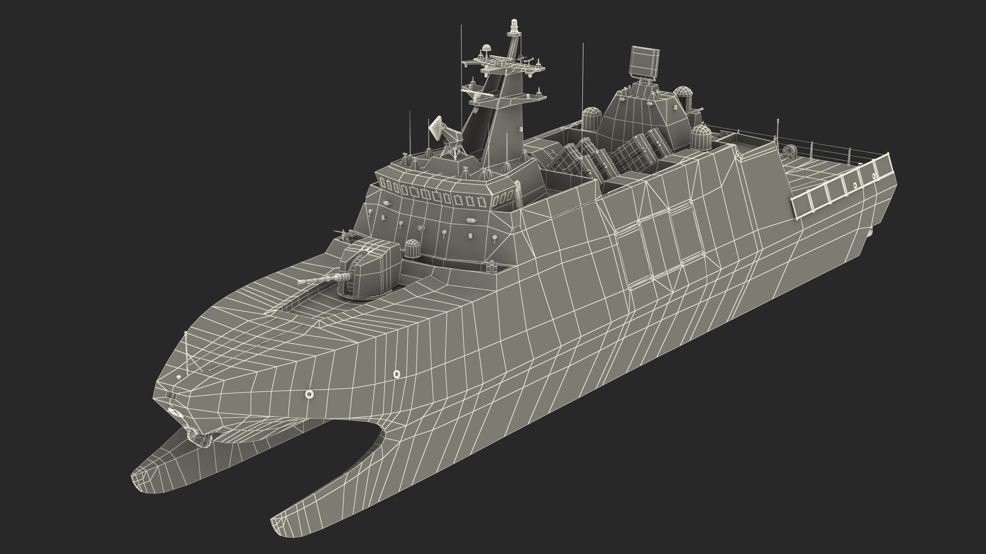 Catamaran Stealth Corvette Ship 3D model - TurboSquid 1838656
