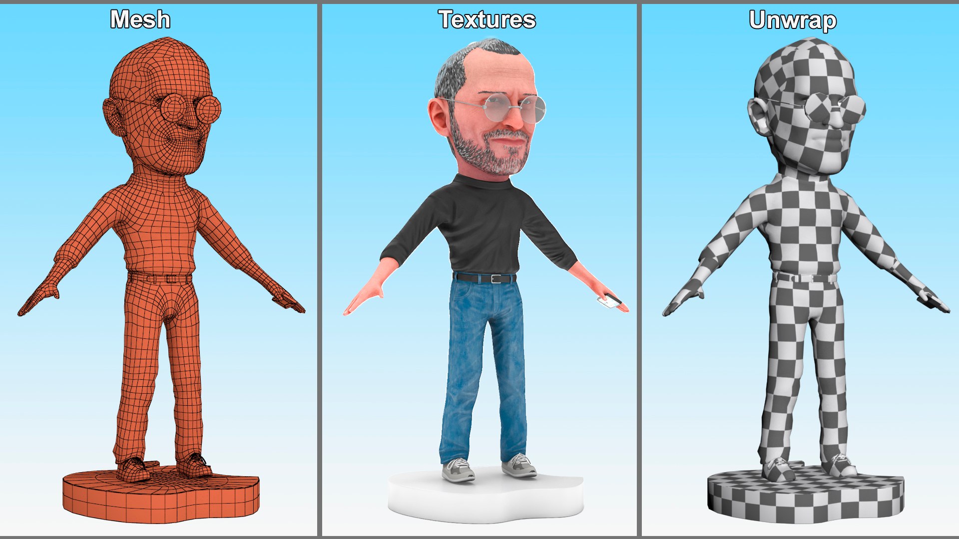 Steve Jobs Figure Rigged For Cinema 4D 3D Model - TurboSquid 2284259