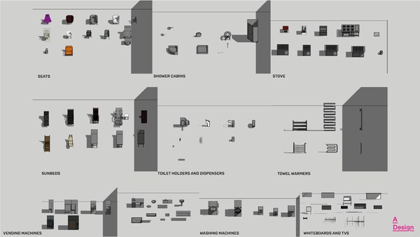 modelo 3d Todas las familias - 1275 piezas - Familias de Revit ...