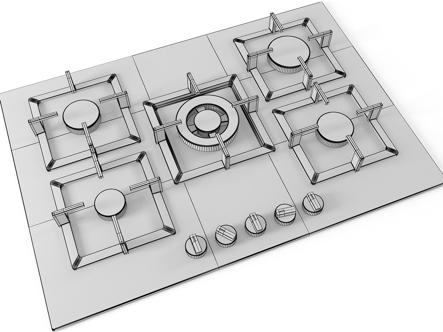 Kitchen Cooktop 3D Model - TurboSquid 1297610