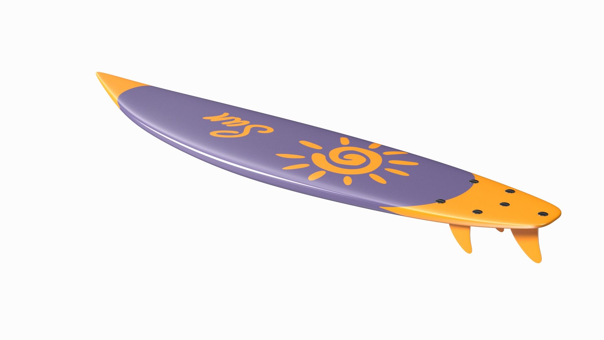 3D Model Surfboard With Sun Design - TurboSquid 2383123