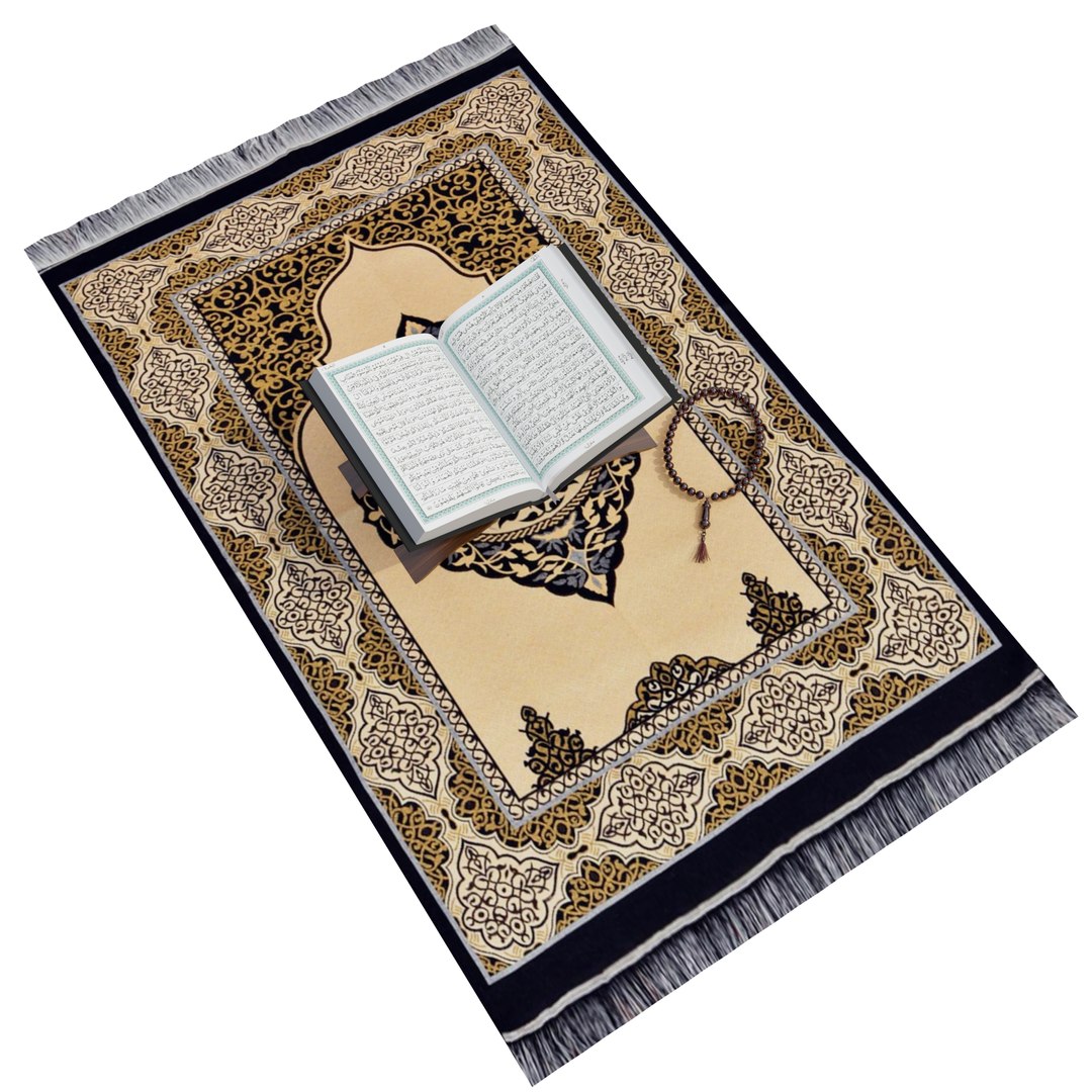 3D Islamic Prayer Set Holy Quran Tasbeeh Beads And Prayer Mats ...