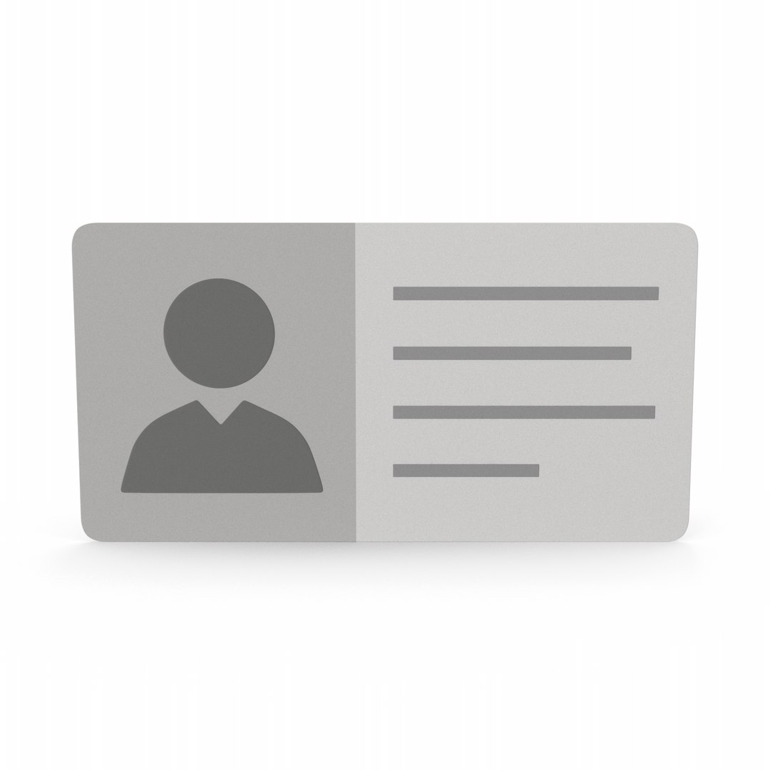 3D ID Card Personal Documents Model - TurboSquid 2192001
