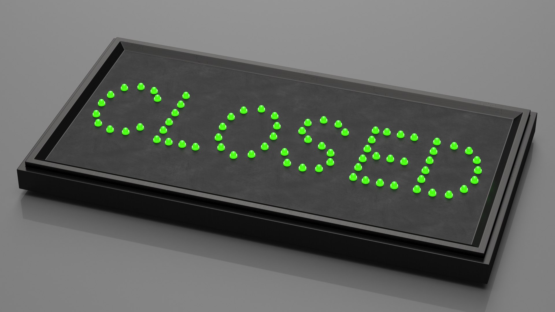 3D LED Light Business Sign Closed Green ON model - TurboSquid 2110841