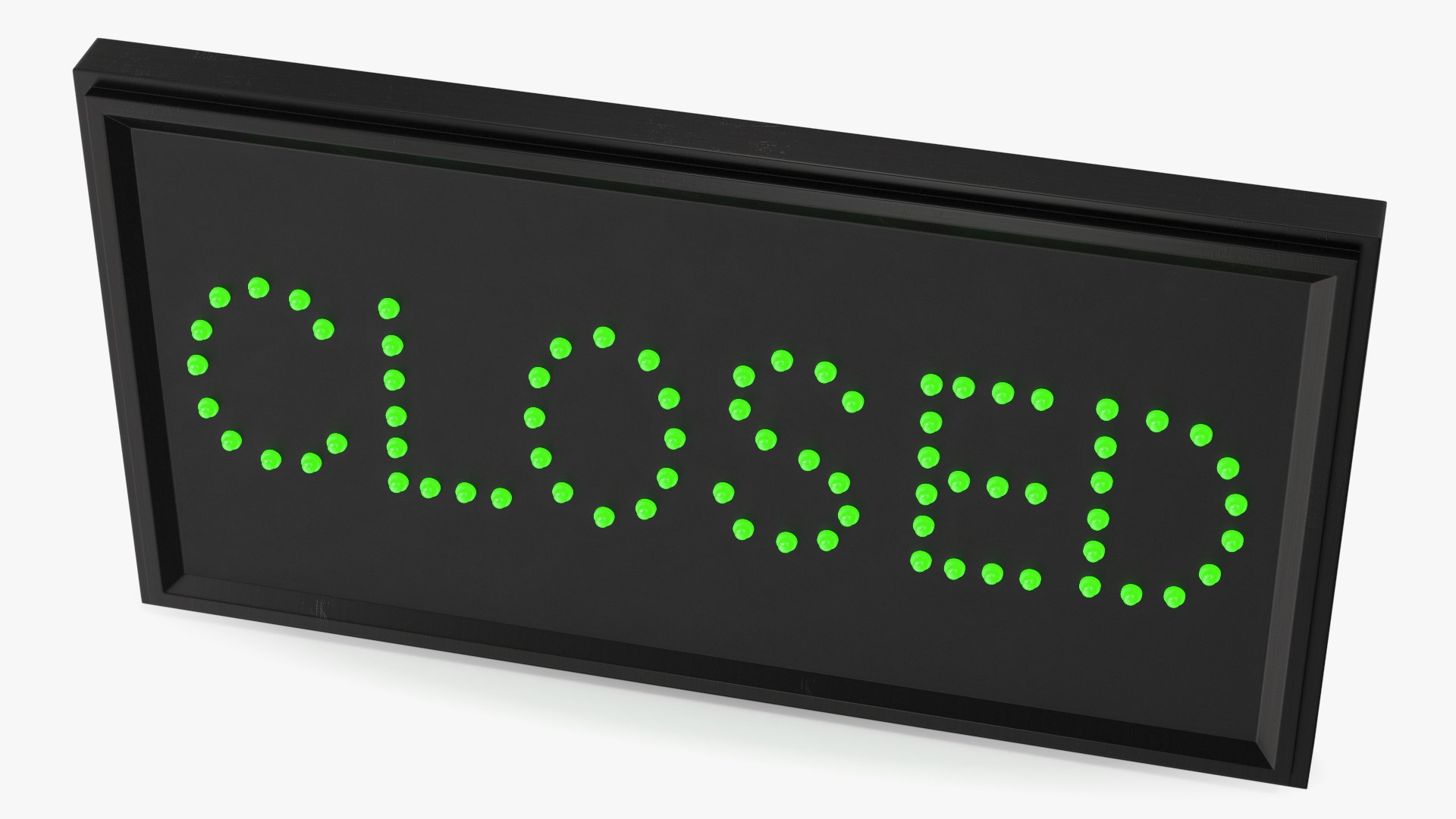 3D LED Light Business Sign Closed Green ON Model - TurboSquid 2110841
