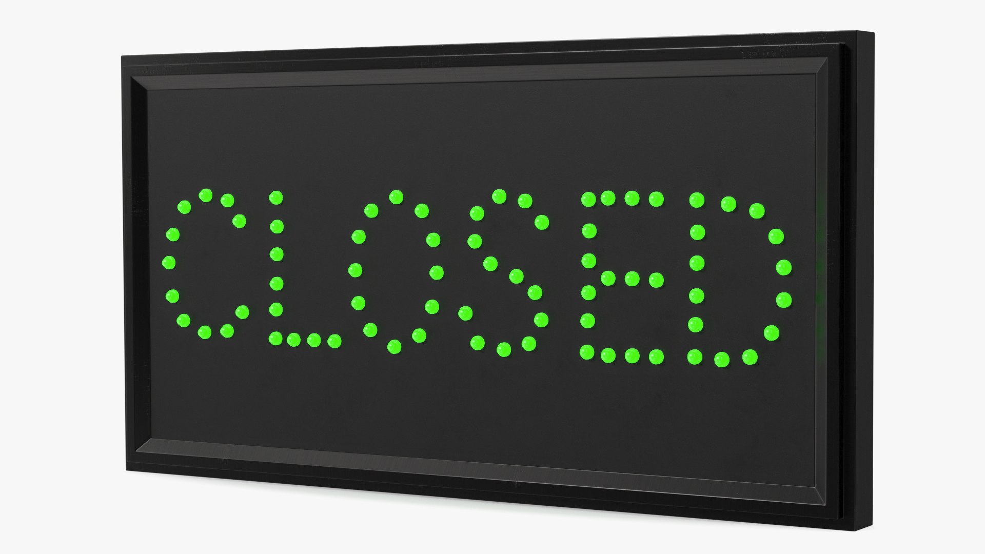 3D LED Light Business Sign Closed Green ON model - TurboSquid 2110841