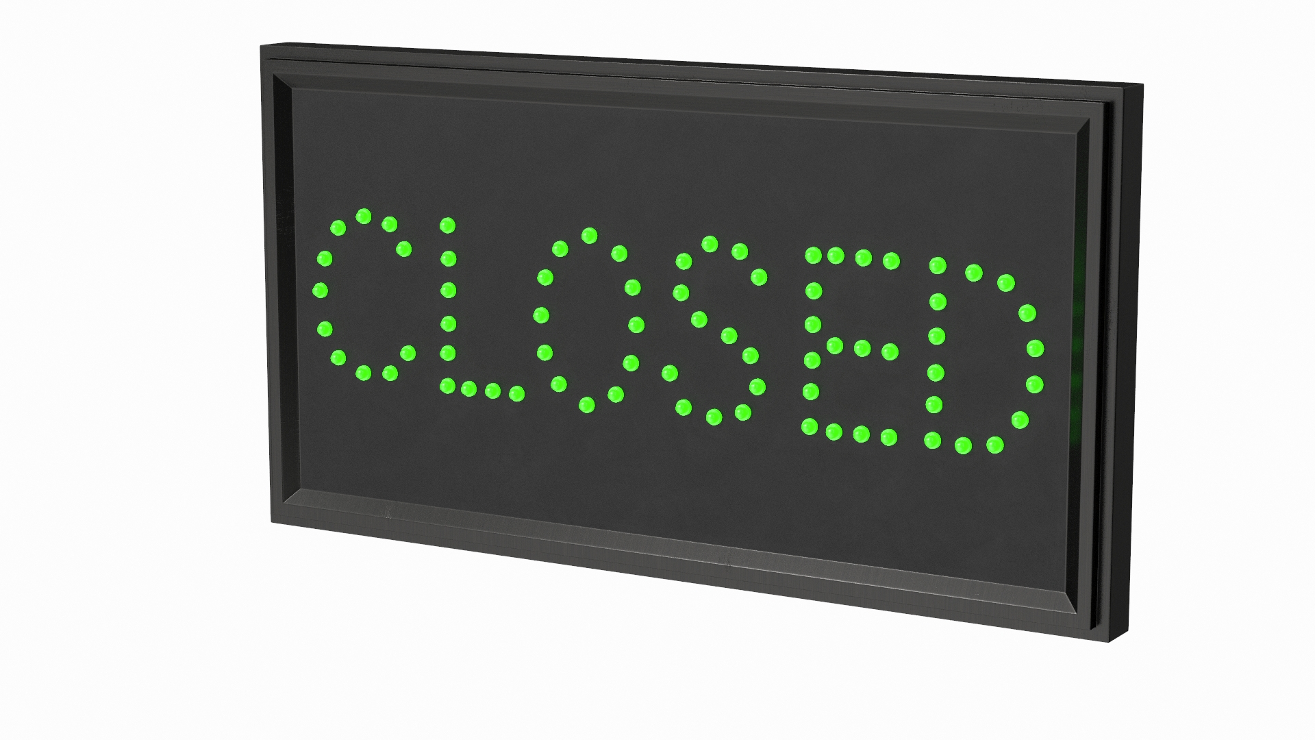 3D LED Light Business Sign Closed Green ON Model - TurboSquid 2110841