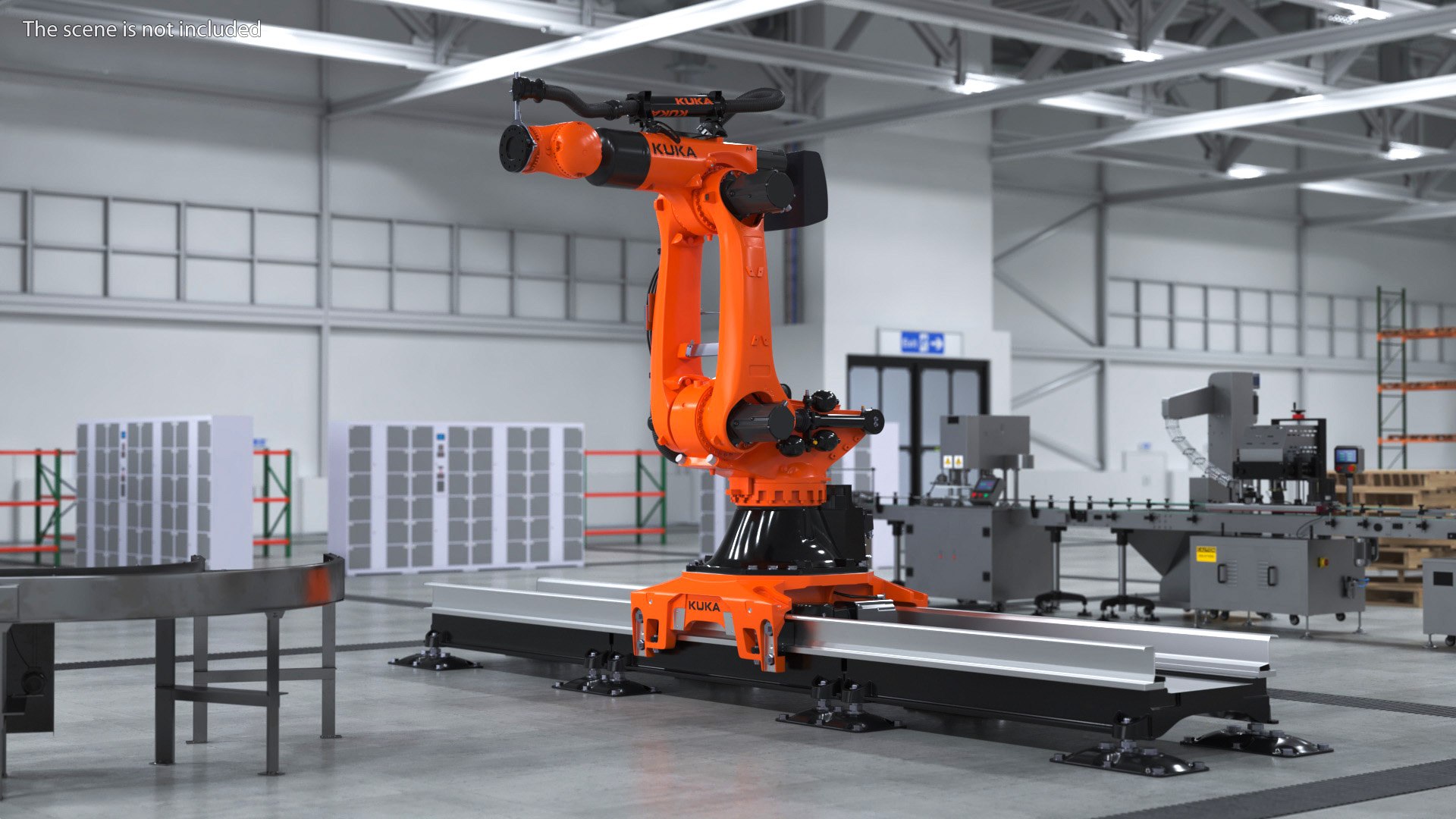 3D Ultra Robot Arm KUKA KR FORTEC On Skids KL 5000 Rigged For Cinema 4D ...