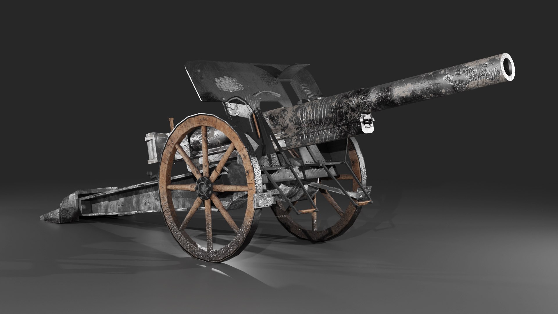 Field Gun 3D Model - TurboSquid 1839374