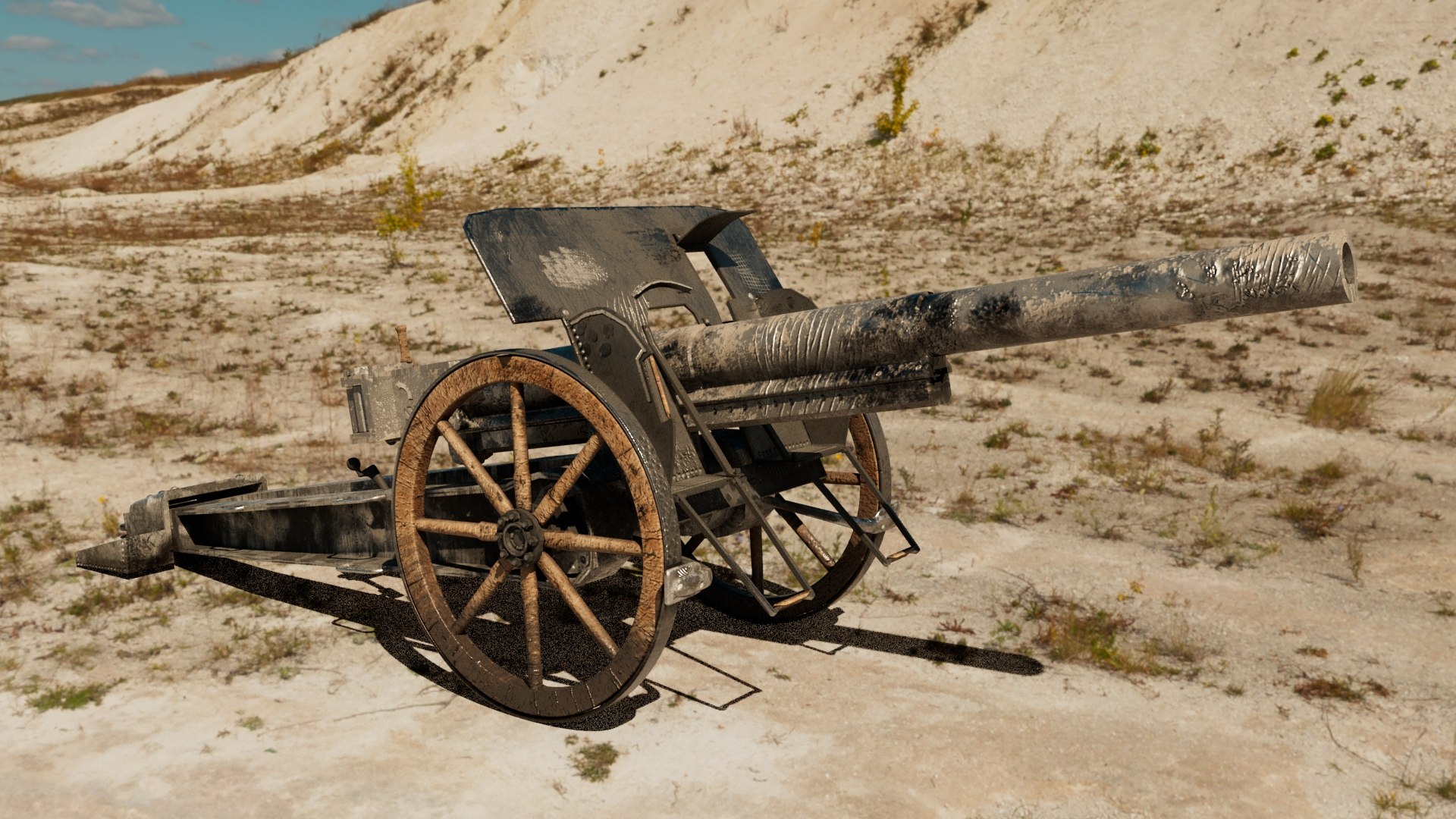 Field Gun 3D Model - TurboSquid 1839374
