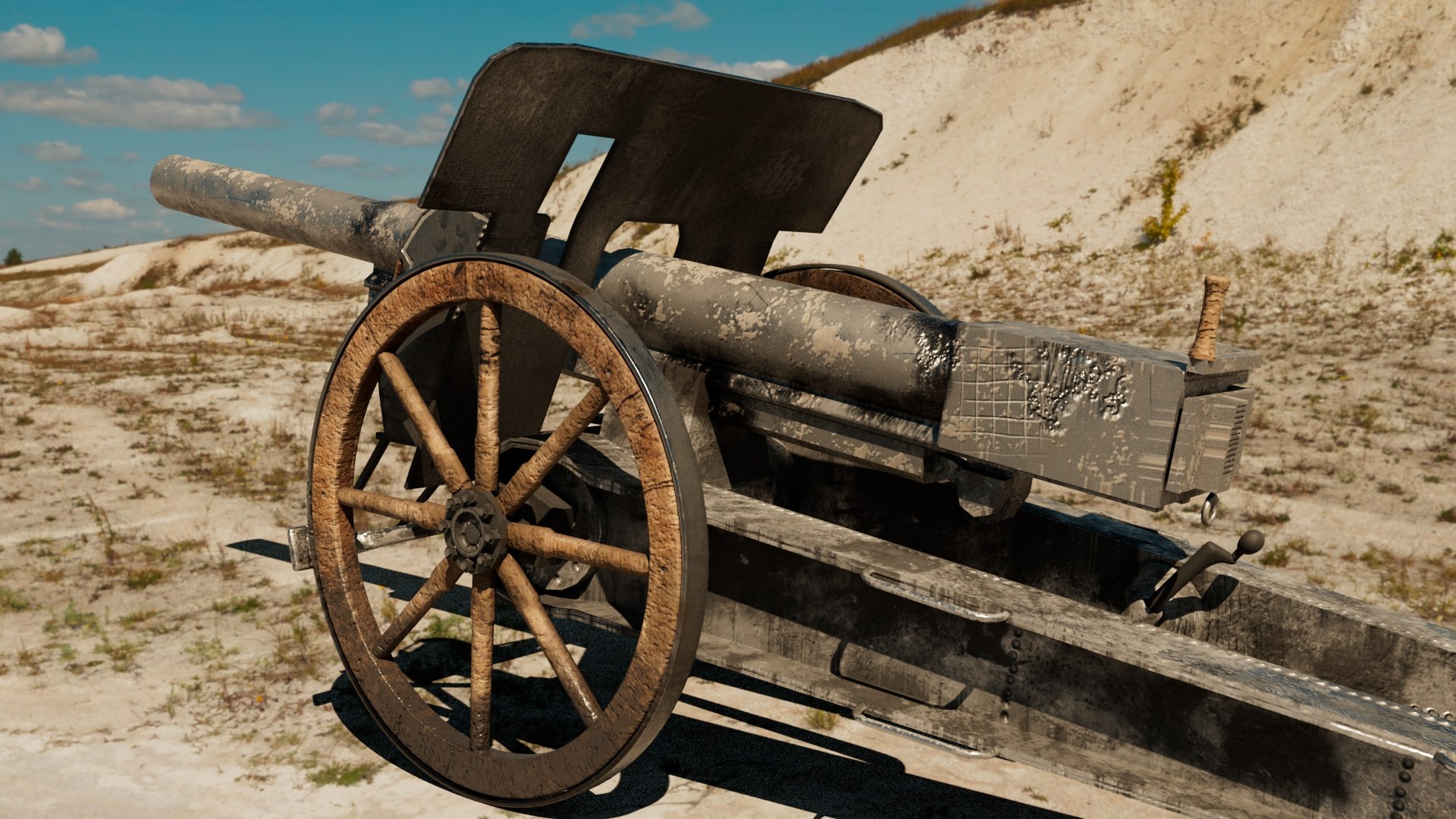 Field Gun 3D Model - TurboSquid 1839374