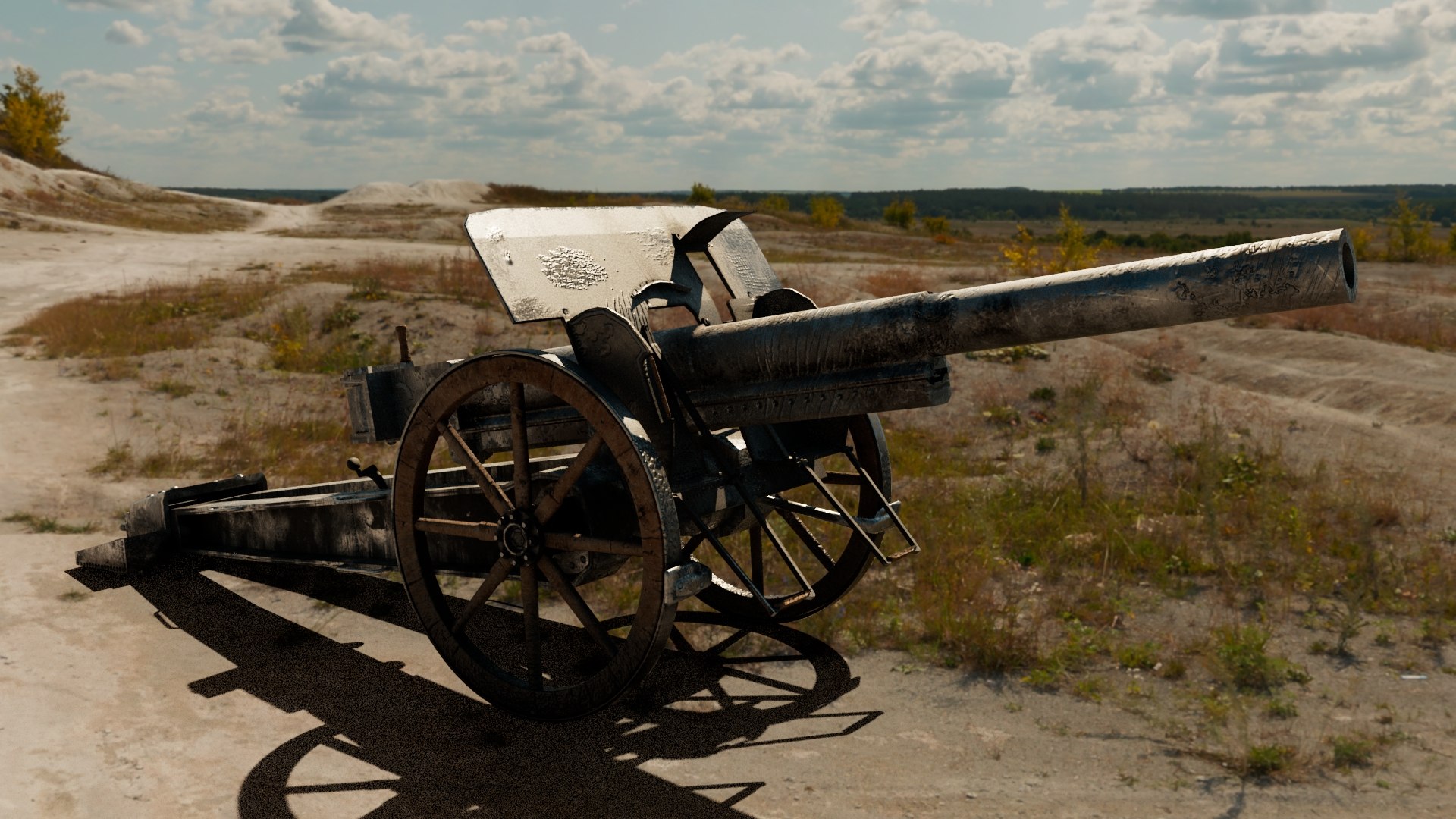 Field Gun 3D Model - TurboSquid 1839374