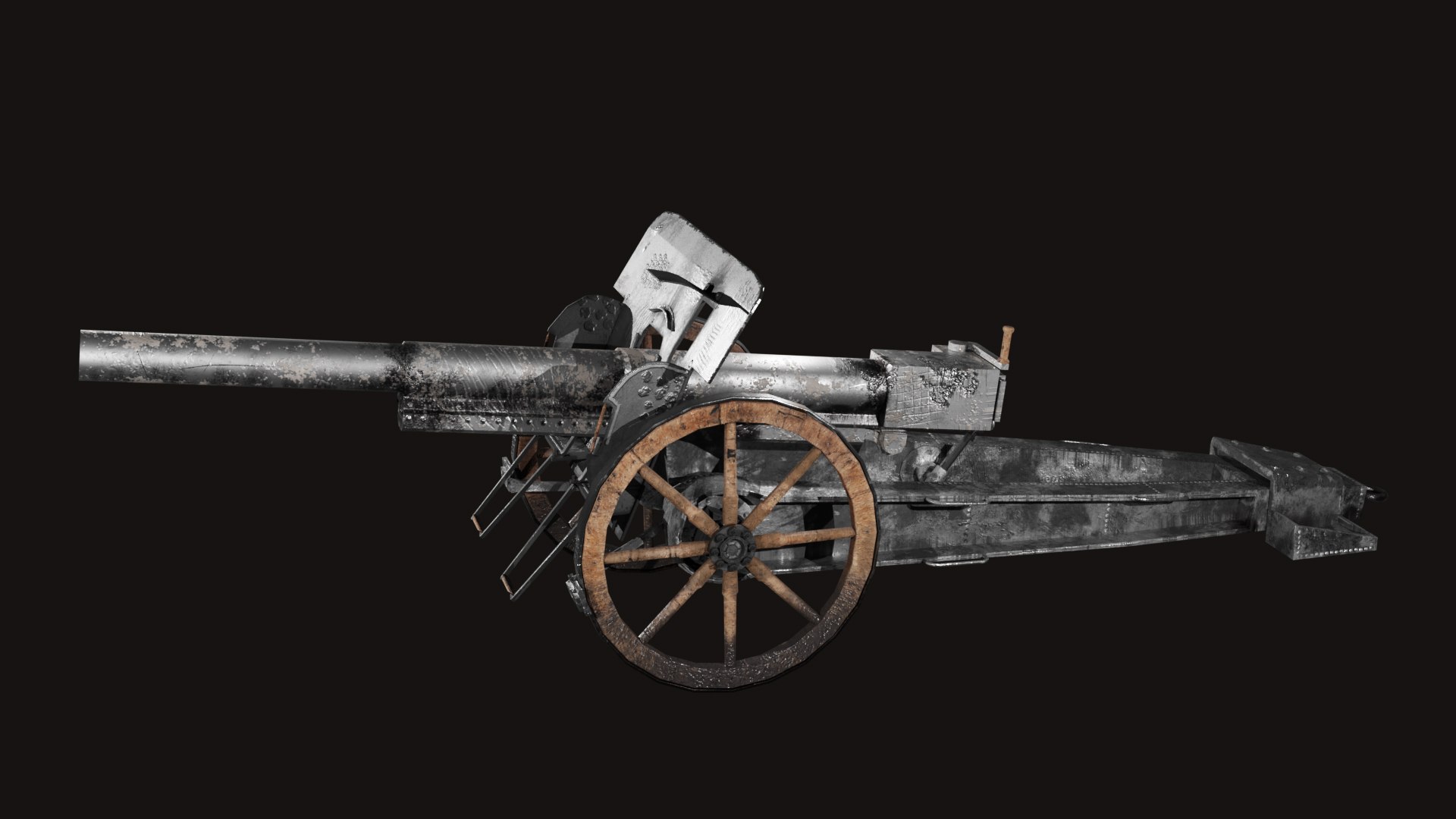 Field Gun 3D Model - TurboSquid 1839374