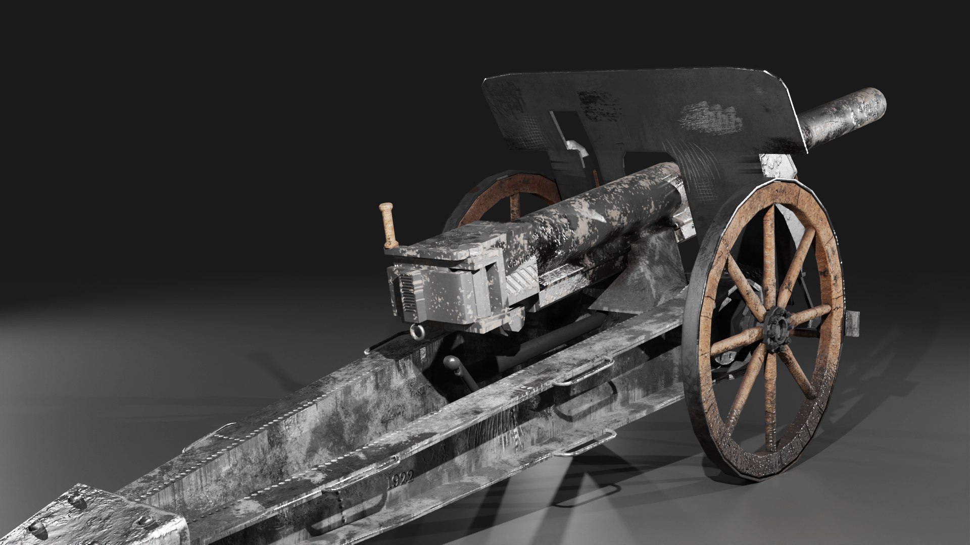 Field Gun 3D Model - TurboSquid 1839374