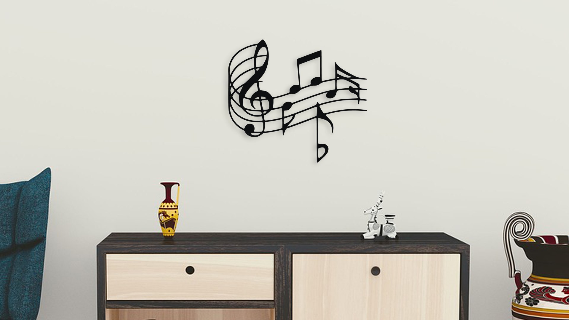 Musical Notes Wall Decor Art 3D - TurboSquid 2436659