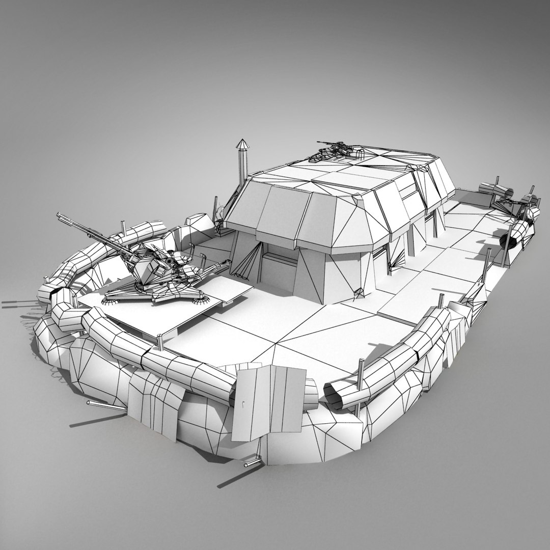 3d model of military outpost