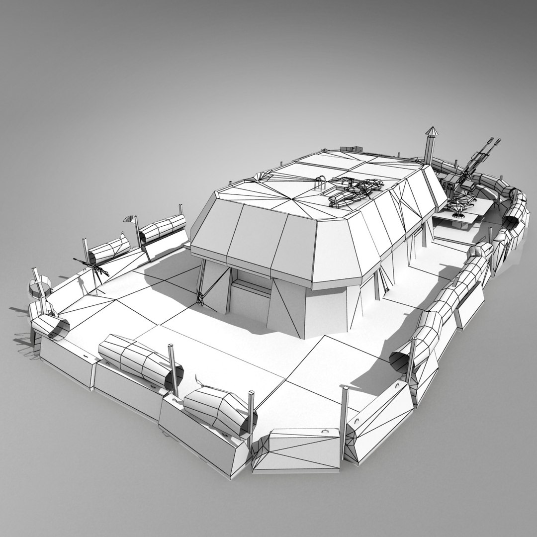 3d model of military outpost